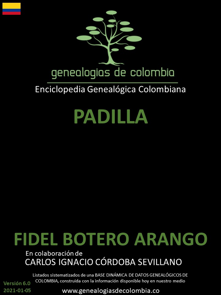 Genealogías de la famila de apellido PADILLA en Colombia