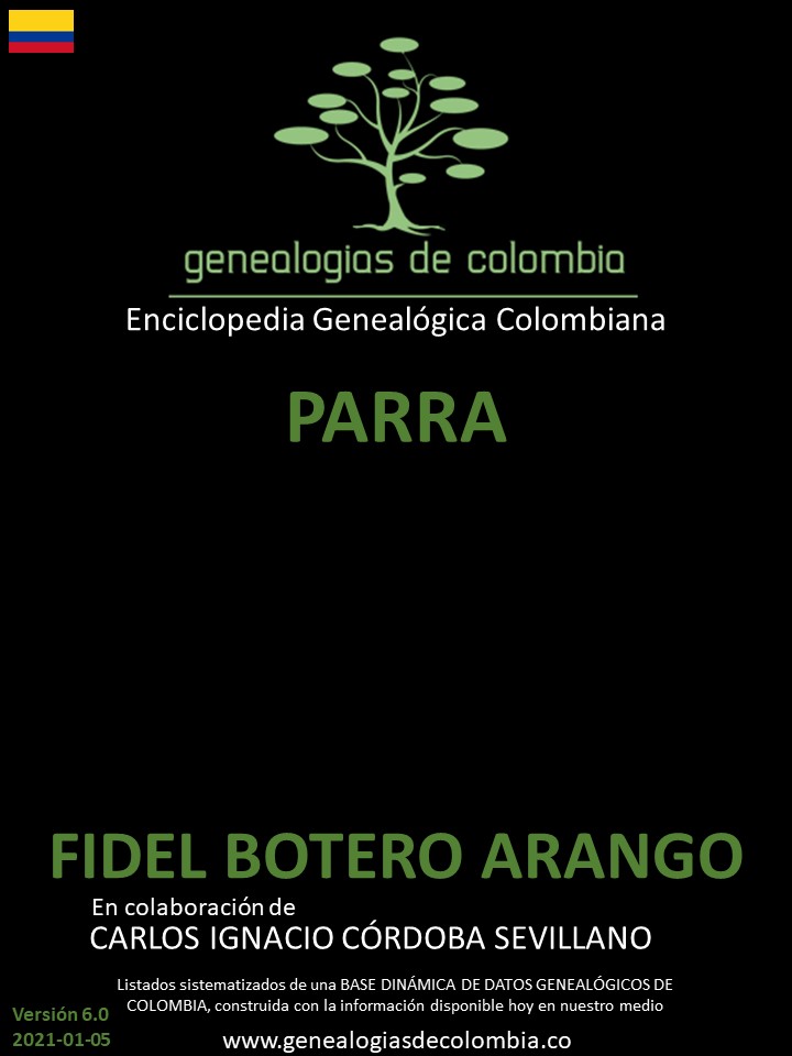 Genealogías de la famila de apellido PARRA en Colombia