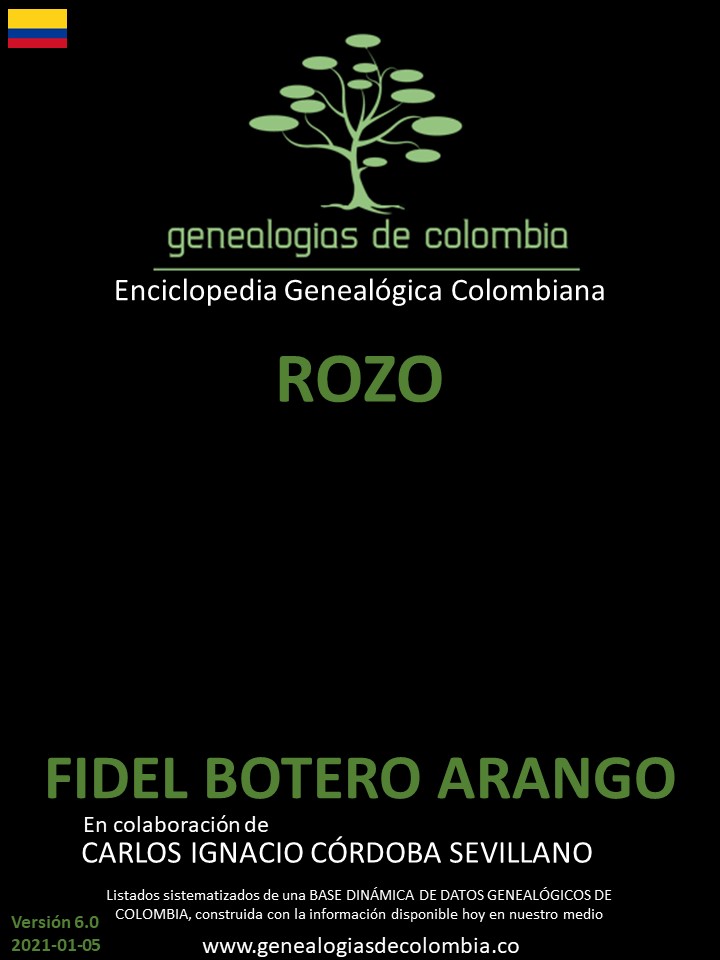 Genealogías de la famila de apellido ROZO en Colombia
