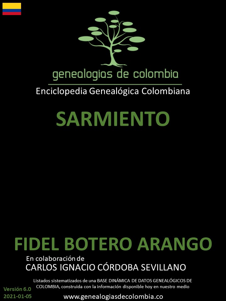 Genealogías de la famila de apellido SARMIENTO en Colombia