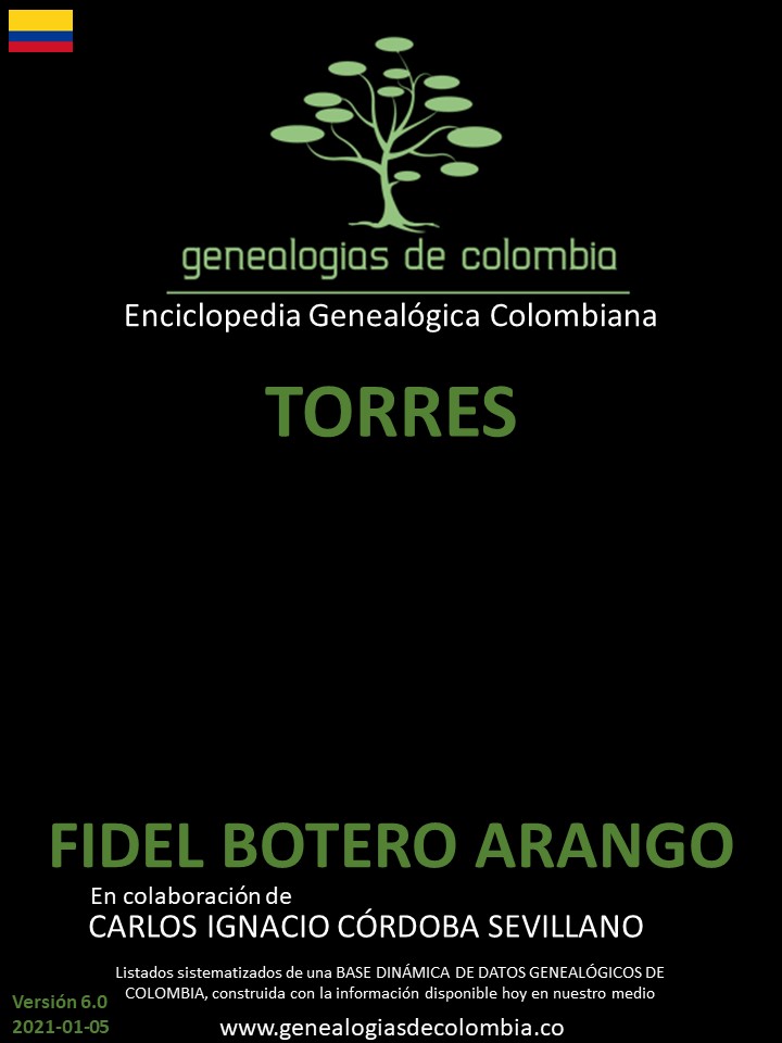 Genealogías de la famila de apellido TORRES en Colombia